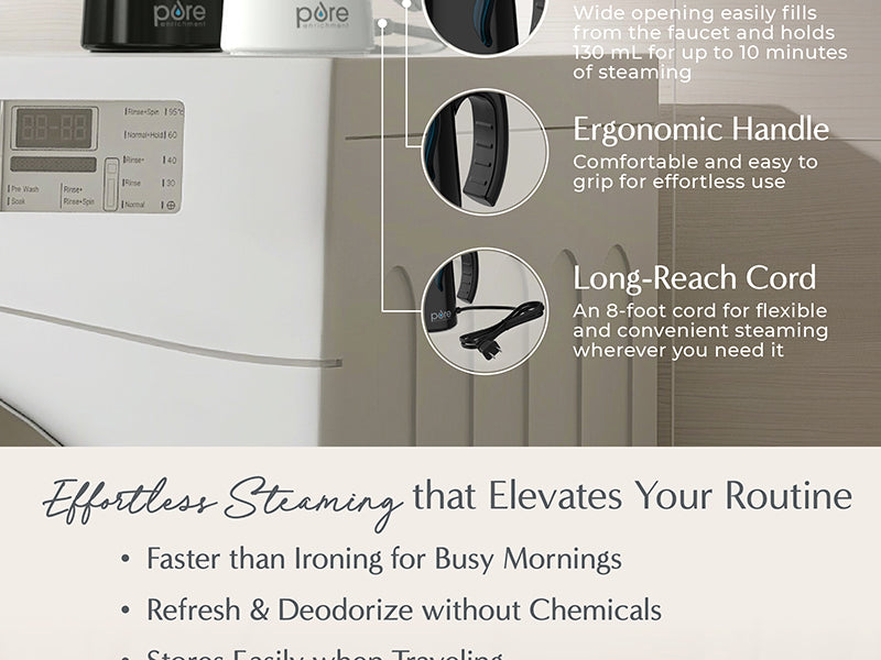 PureSteam™ Portable Fabric Steamer| Pure Enrichment®
