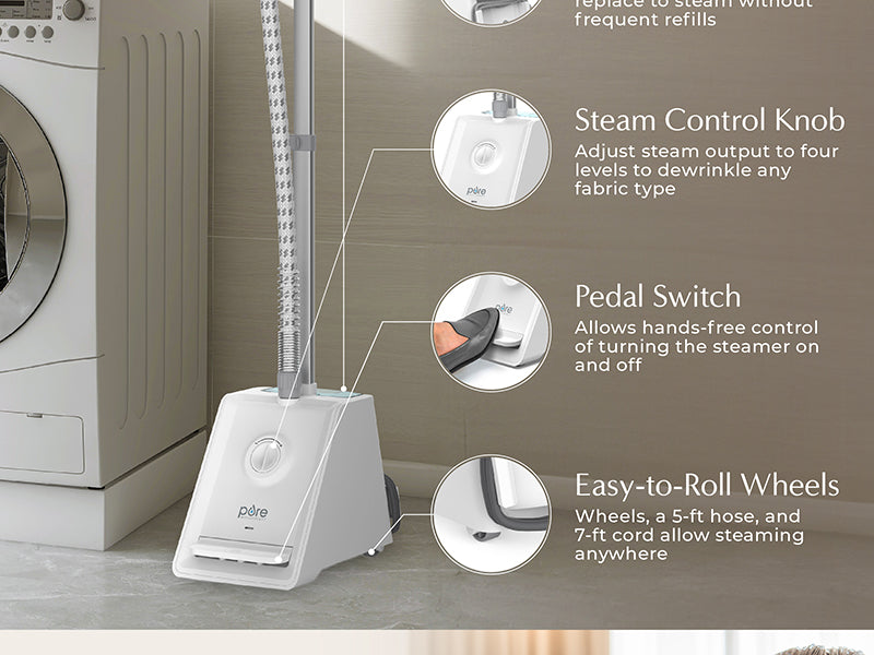 PureSteam™ Pro Upright Garment Steamer | Pure Enrichment®